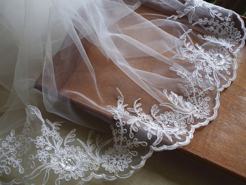 Ivory Lace Trim Bridal Lace Trim Alencon Lace Trim - Etsy