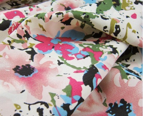 Printed Florals Pleated Chiffon Panel Chiffon Cloth Vertical | Etsy