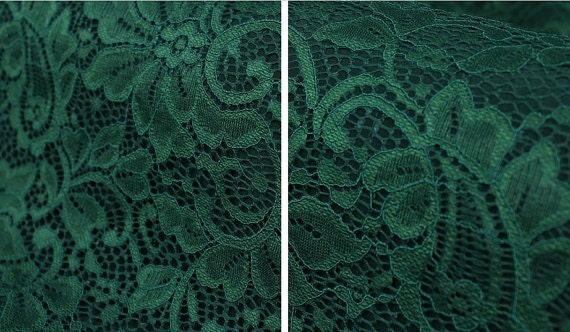 Green Lace Fabric, Stretch Lace Fabric, Green Lace, Alencon Lace ...