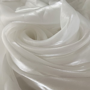 Shiny off White Organza Fabric, Organza Fabric With Shine for Bridal ...