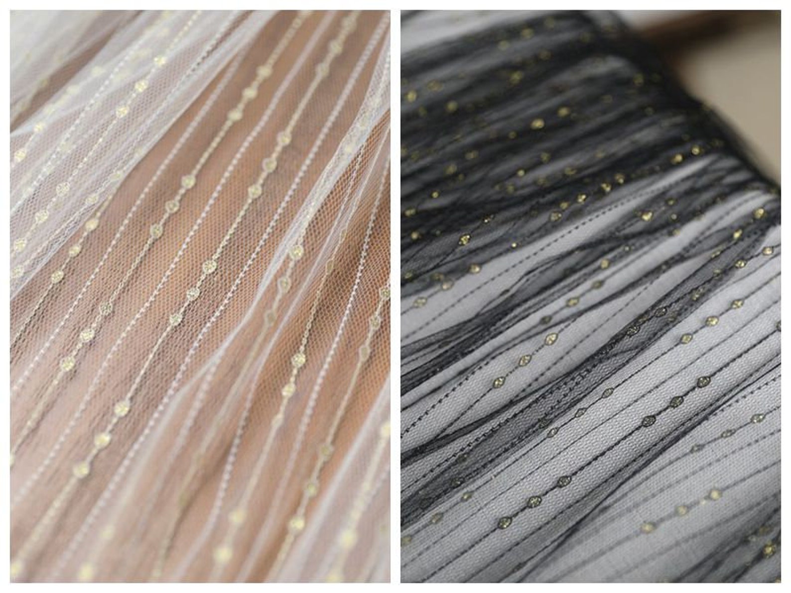 Grace Tulle With Golden Embroidered Rain Fall - Etsy