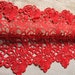 Red Lace Fabrics Crocheted Gown Fabric Hollowed Out Embroidered Florals ...
