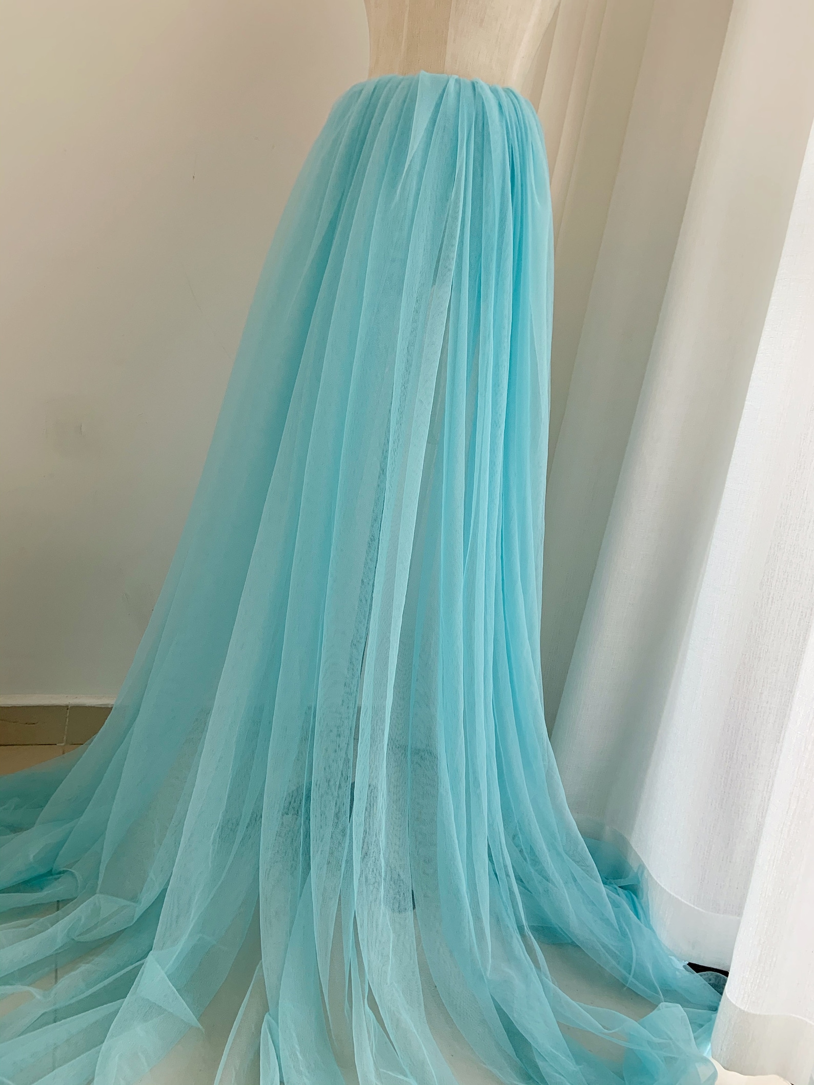 Light Blue Tulle Fabric Blue Mesh Fabric for Prop Costume - Etsy