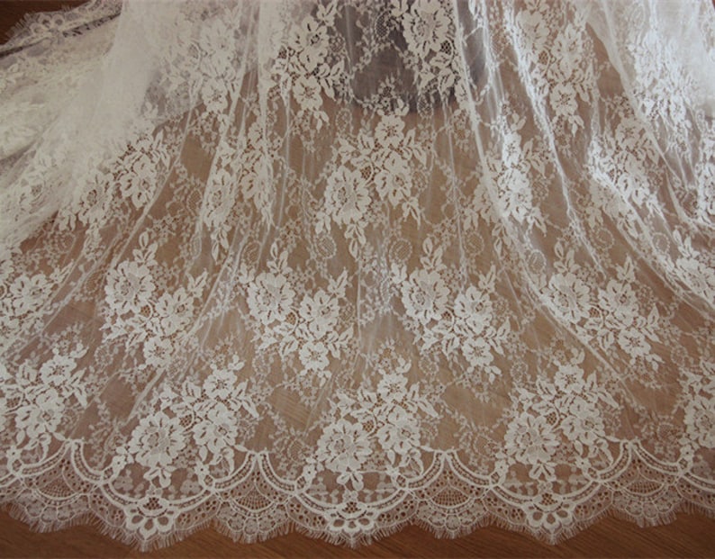 Chantilly Lace Fabric French Chantilly Lacebridal Lace - Etsy