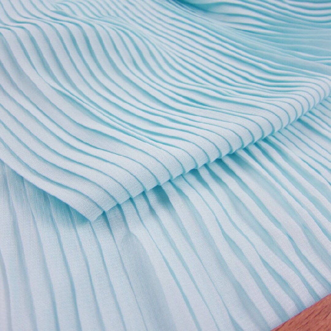 Light Blue Chiffon Accordion Pleated Fabric for Pleated Dress - Etsy