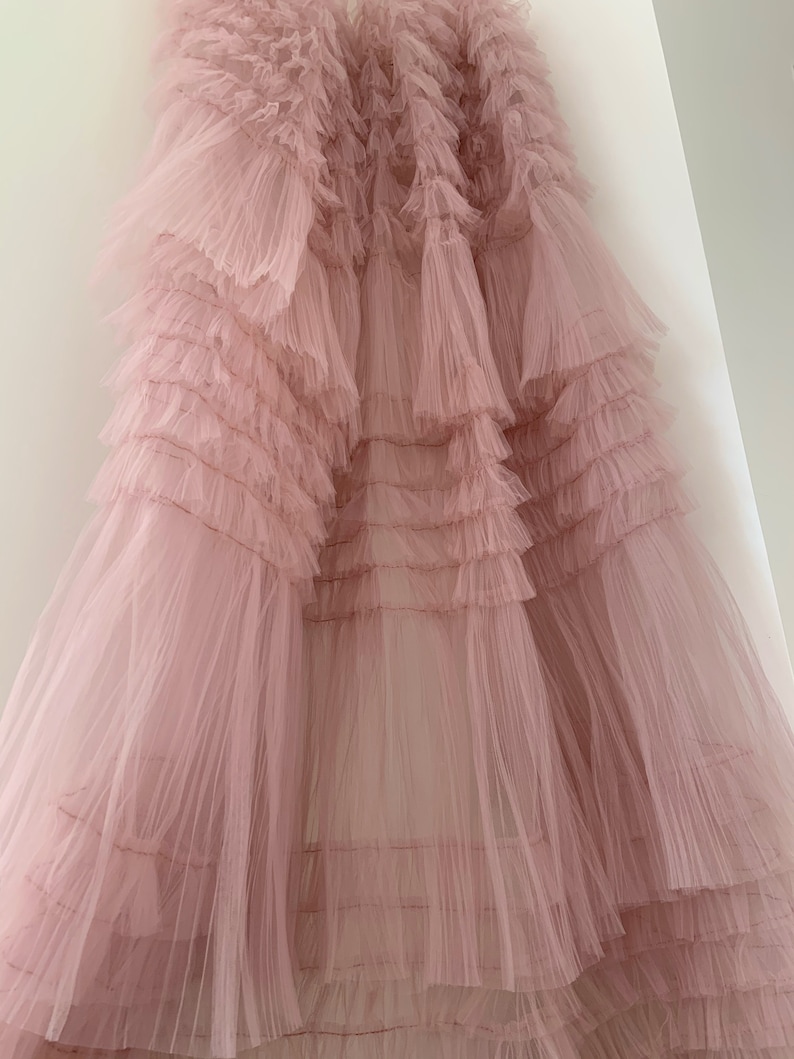 Mauve Pink Ruffled Fabric Ruffle Fabric for Cake Dress - Etsy