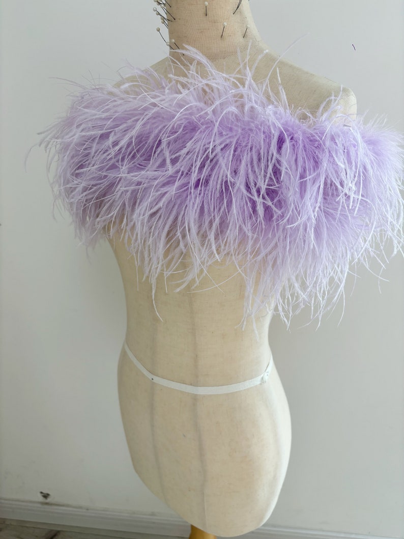 3 Ply Light Purple Ostrich Feather Boa for Dress, Extra Dense Natural ...