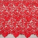 Red Lace Fabrics Crocheted Gown Fabric Hollowed Out Embroidered Florals ...