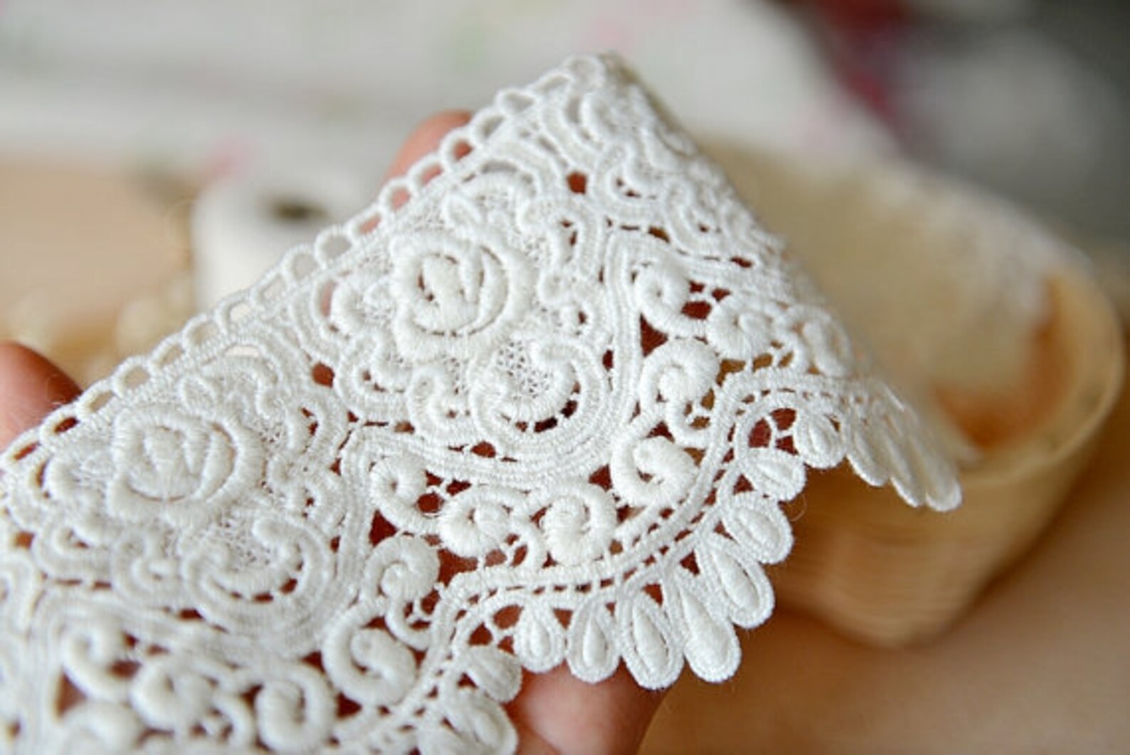 Off White Cotton Lace Trim Crochet Cotton Lace Retro - Etsy