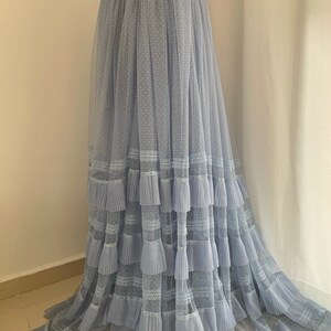 Pale Blue Ruffled Tulle Fabric Ruffle Fabric for Cake Dress - Etsy