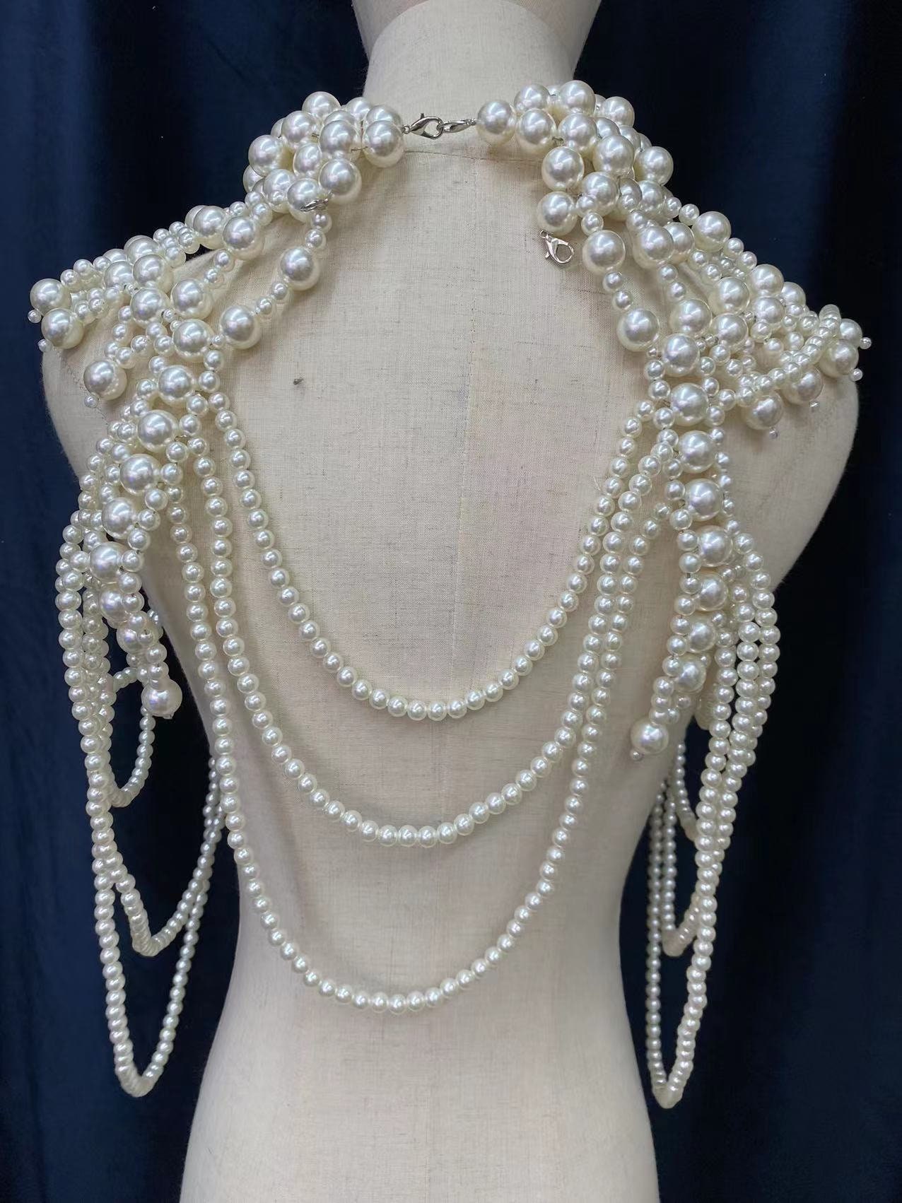 Hand Crated Pearl Beaded Cape Deluxe Pearl Cape | Etsy