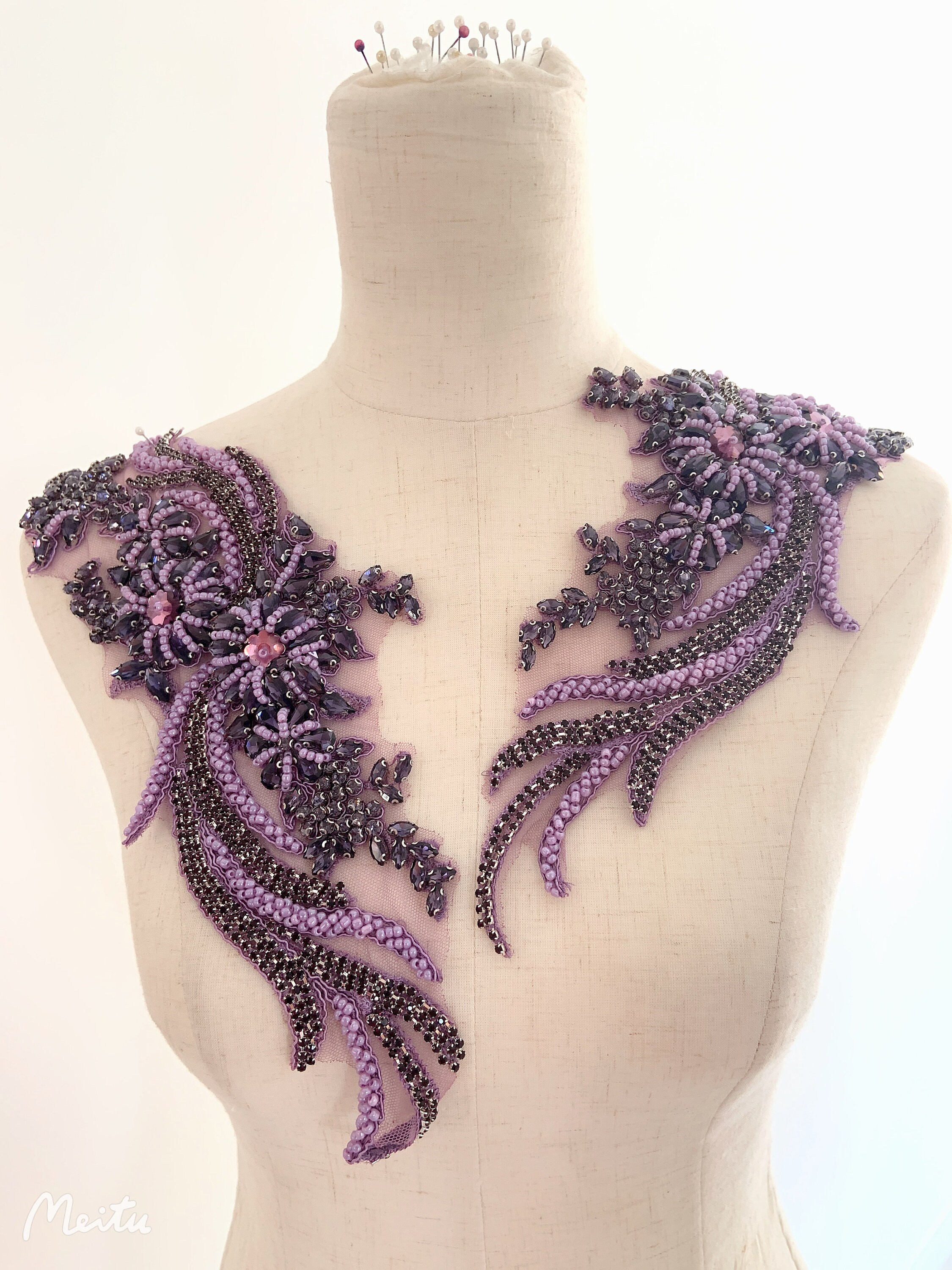 Collage Brown handmade rhinestone applique for bridal sash dance ...