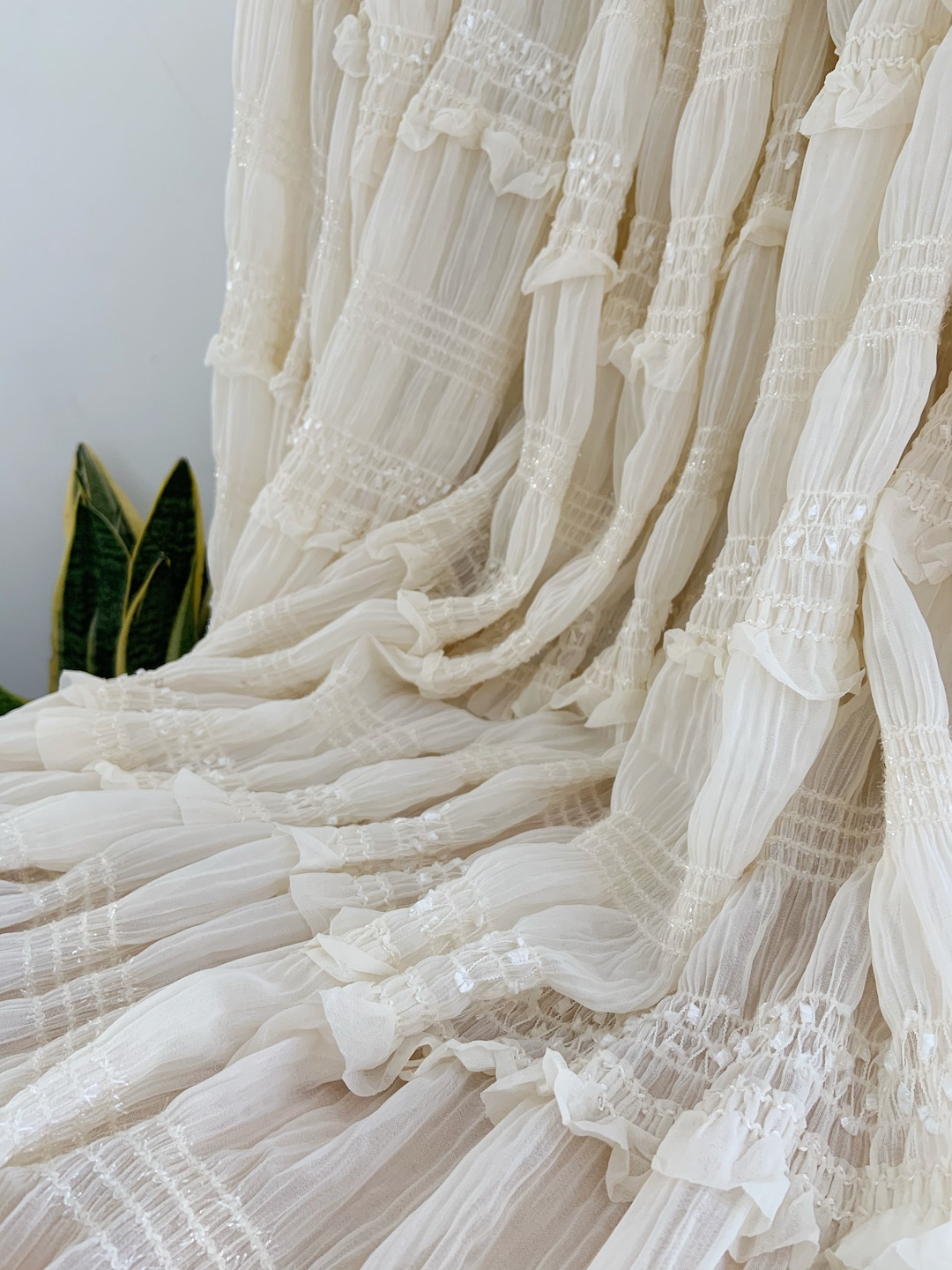 Sparkling Ruffled Chiffon for Dress, Couture and Costume, Soft Creased ...