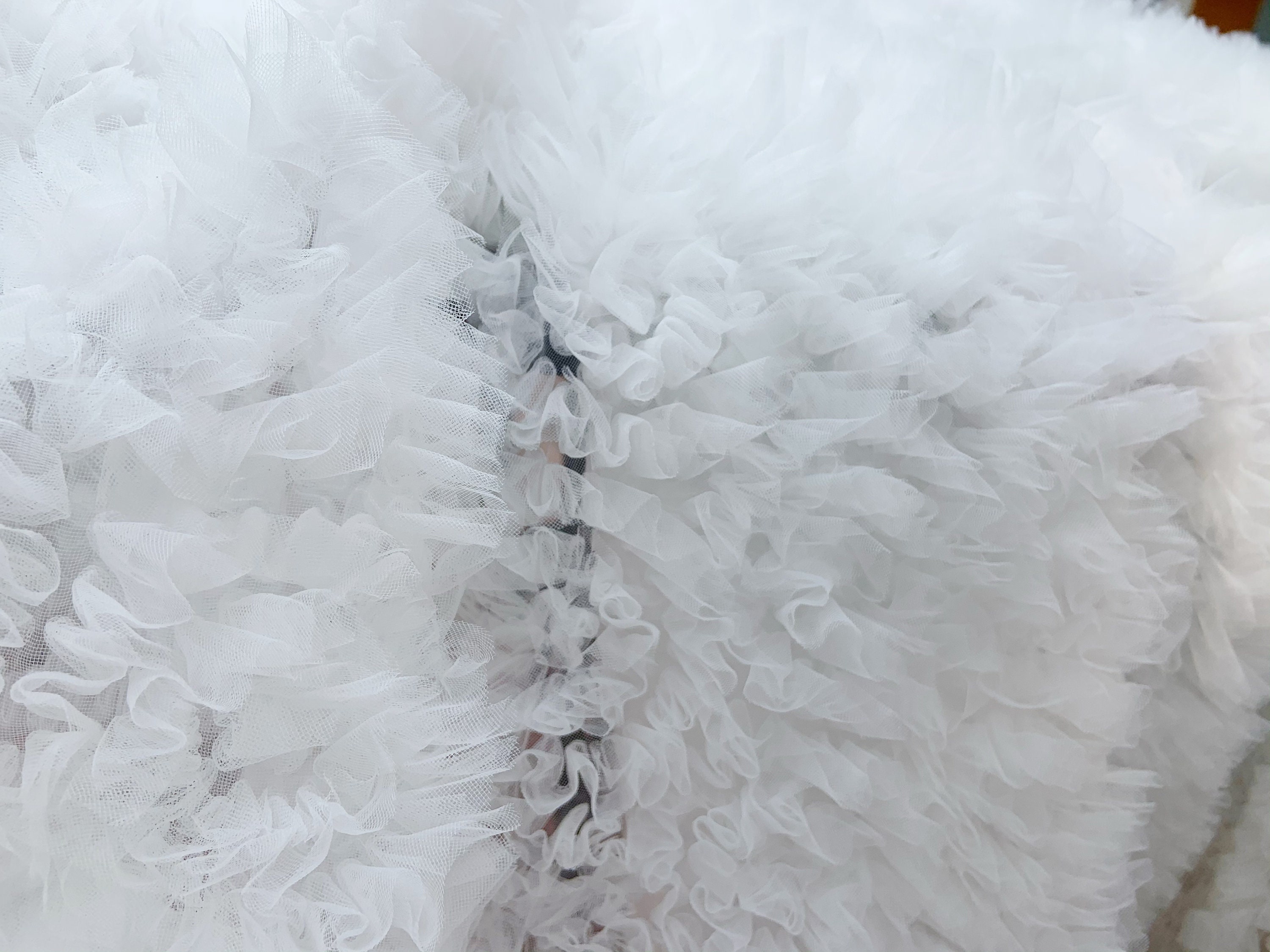 Soft Puffy Fabric With Ruffles Ruffled Fabric for Bridal - Etsy