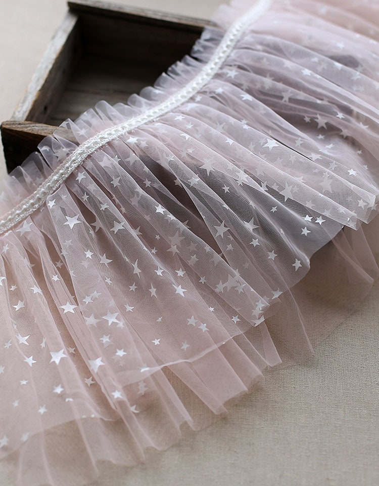 2 Layers Tulle Ruffle With Stars Light Pink - Etsy