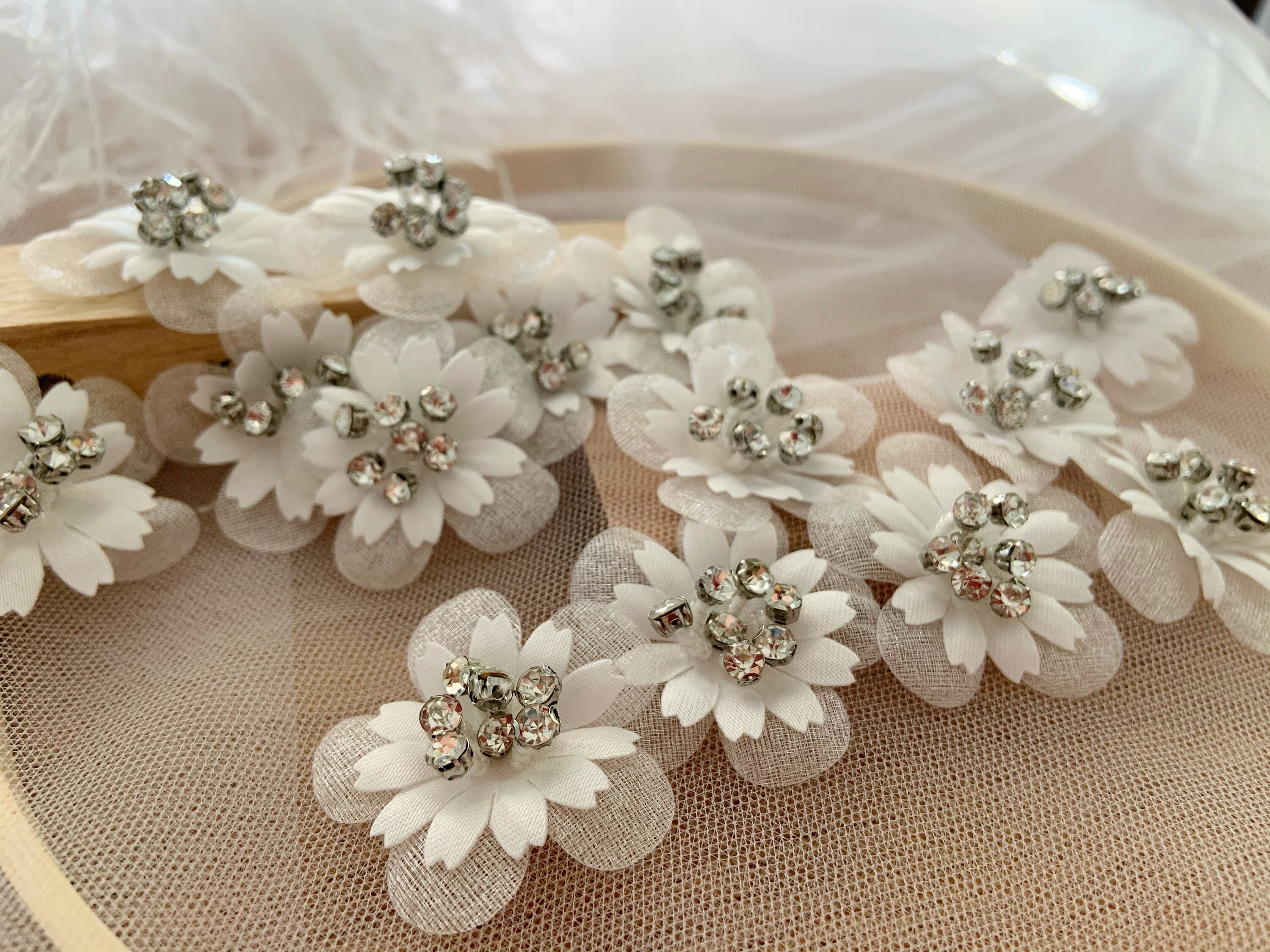 5pcs 3d off White Flowers Applique Hand Crafted Bead Flowers - Etsy