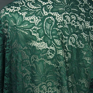 Green Lace Fabric, Stretch Lace Fabric, Green Lace, Alencon Lace ...