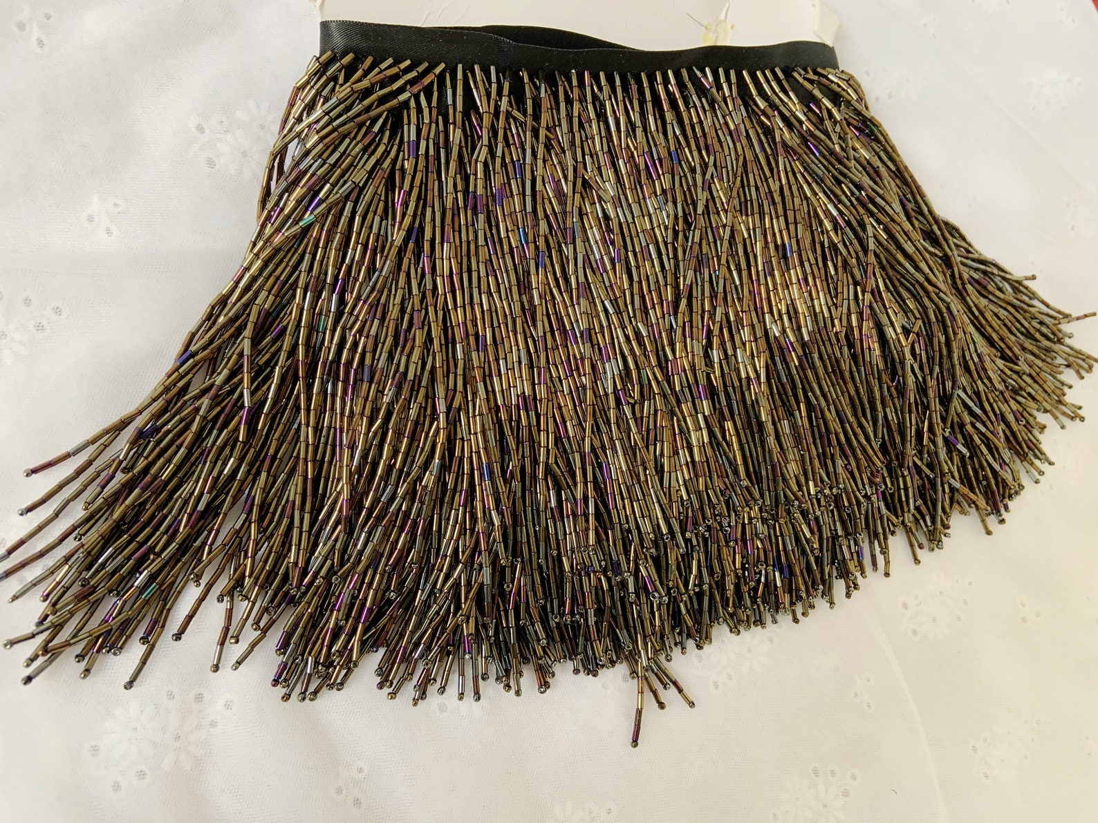 AB bead Fringe trim for haute couture handmade bead fringe | Etsy