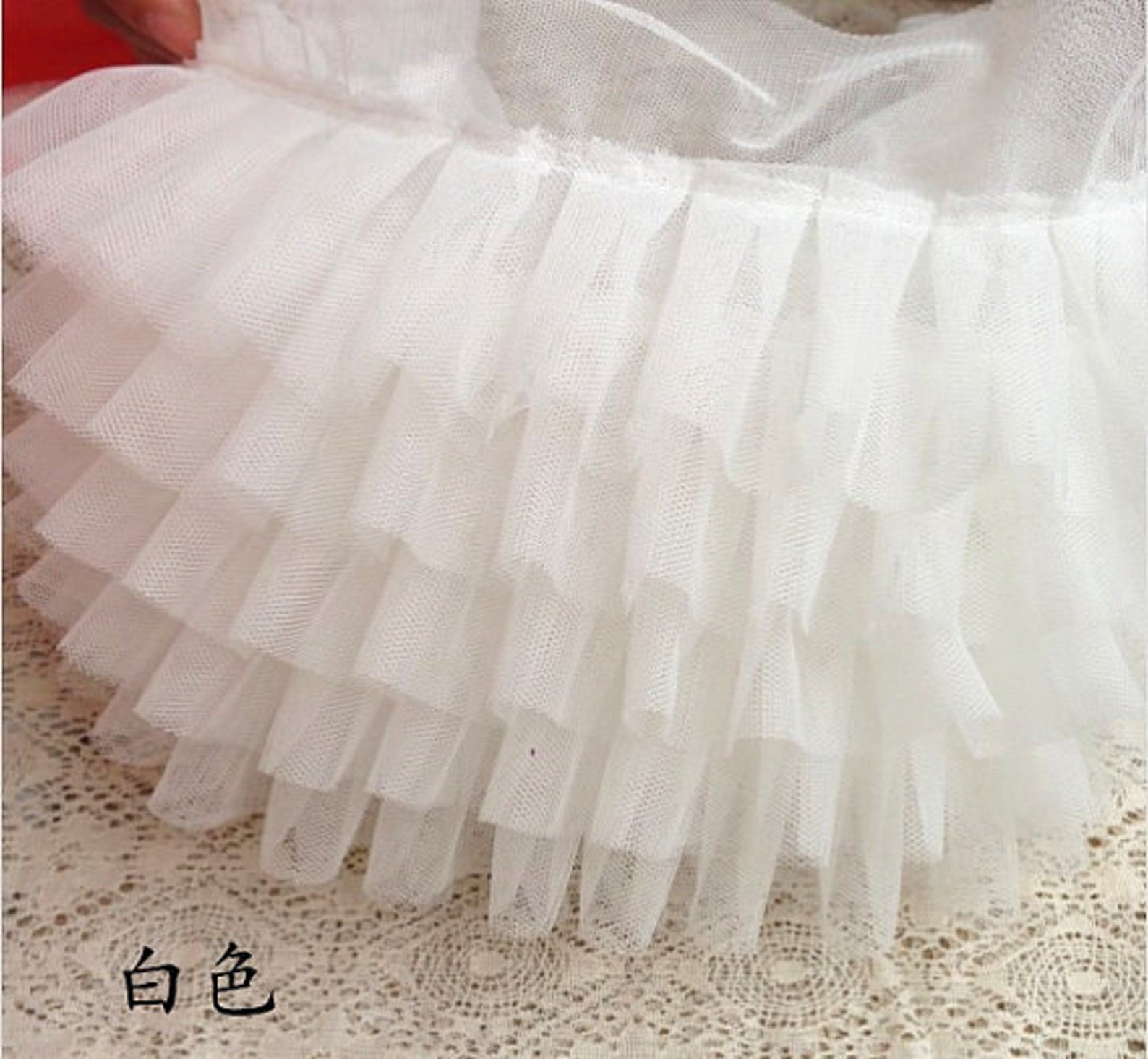 Light Pink Ruffled Trim Tutu Dress Fabric Ruffle Mesh Lace - Etsy