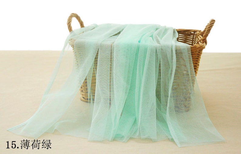 Green Plain Tulle Fabric, Tulle Lace Fabric, Mesh Fabric, Gauze Fabric ...