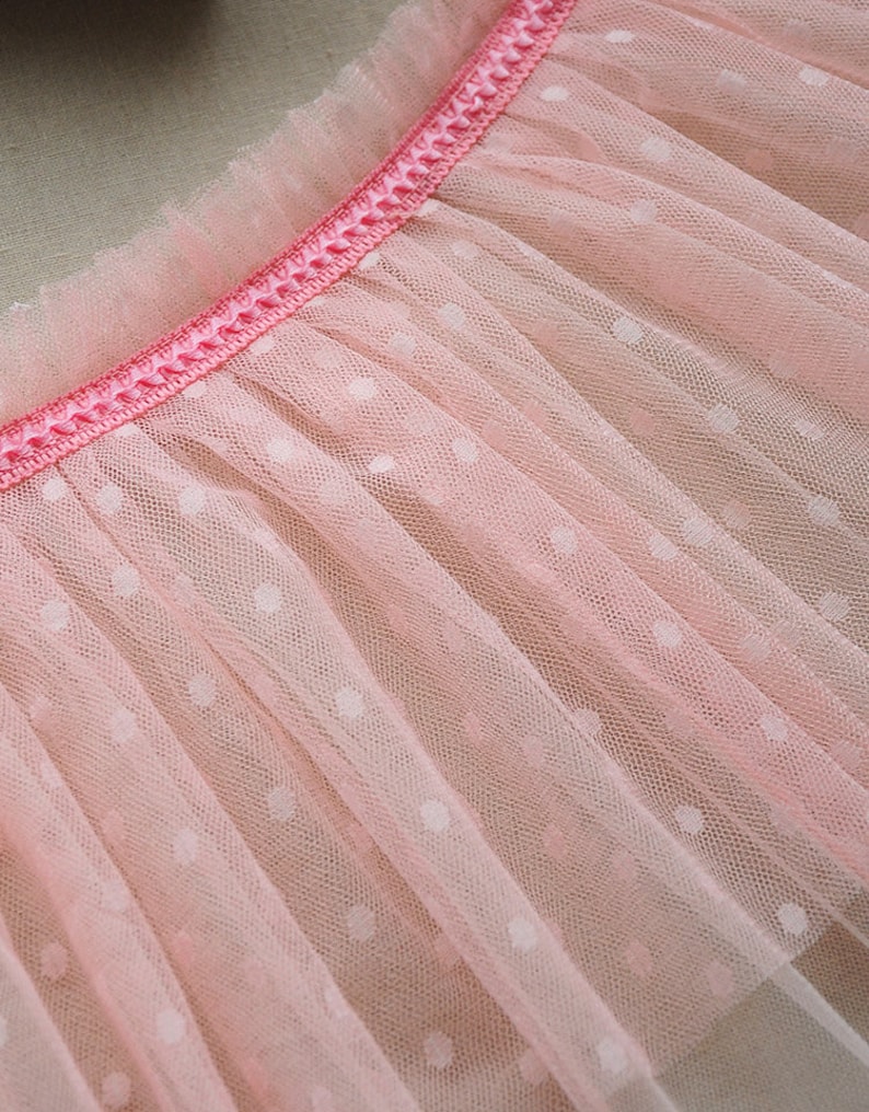 2 Layers tulle ruffle with polka dots light pink | Etsy