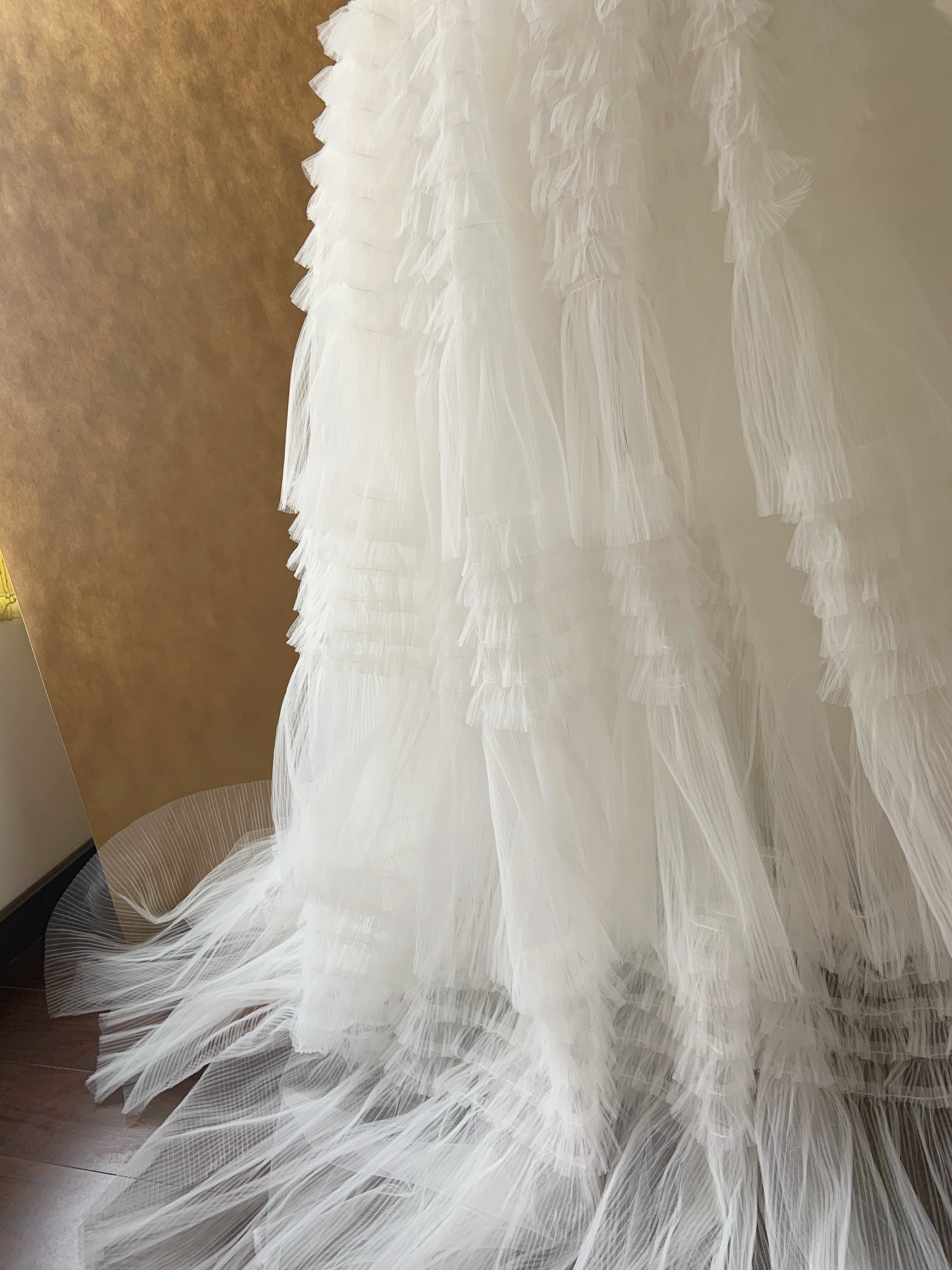 Off white ruffled fabric ruffle fabric for cake dress | Etsy