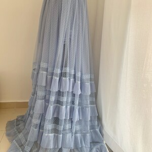 Pale Blue Ruffled Tulle Fabric Ruffle Fabric for Cake Dress - Etsy