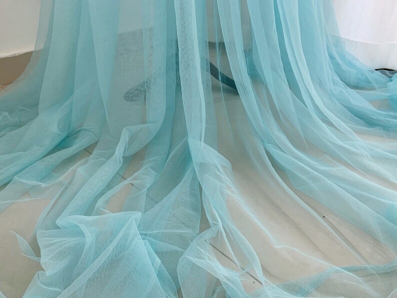 Light Blue Tulle Fabric Blue Mesh Fabric for Prop Costume - Etsy