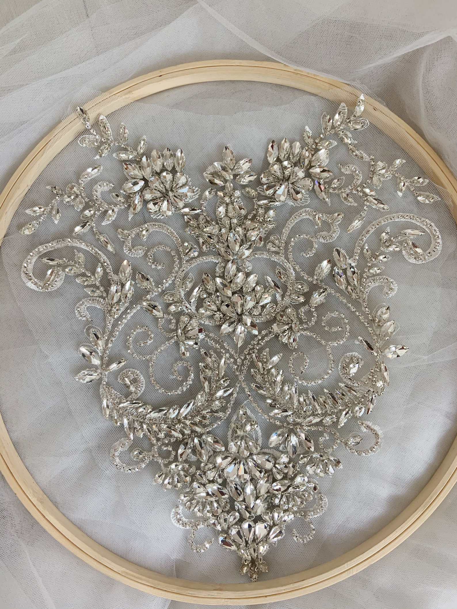 Rhinestone Applique for Sweet Heart Neckline Large Rhinestone - Etsy