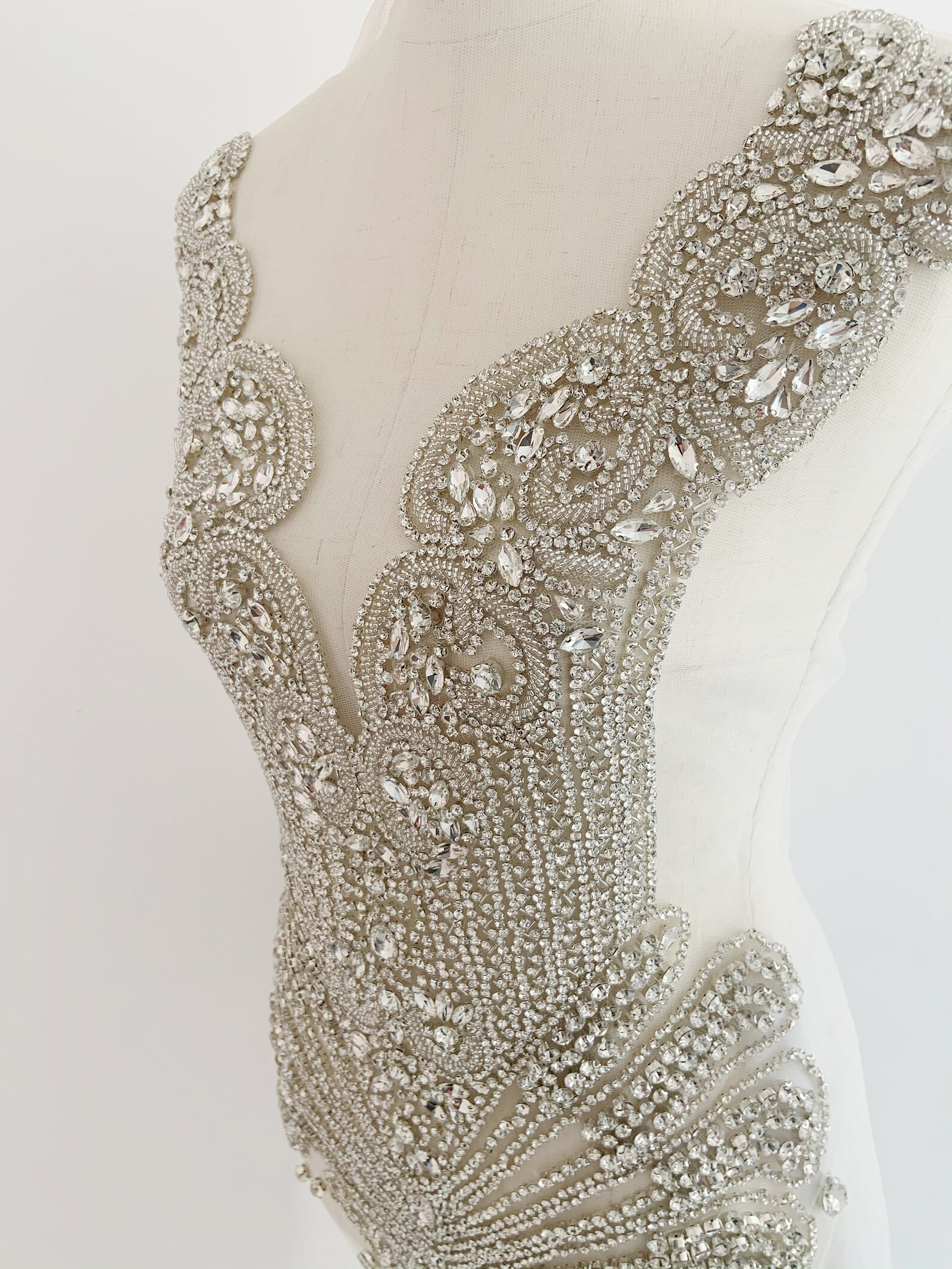 Large Rhinestone Bodice Applique for Bodysuit, Bodysuit Embellishment ...