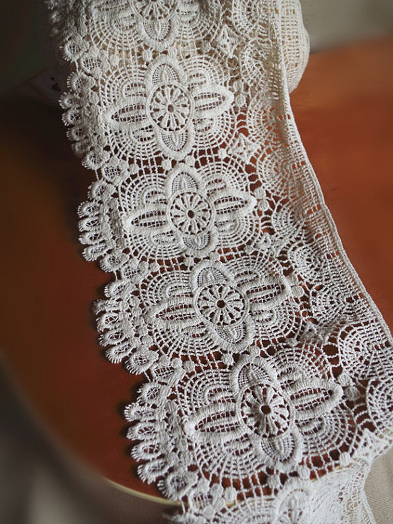 Ecru Cotton Lace Trim Crochet Cotton Lace Retro Scalloped | Etsy