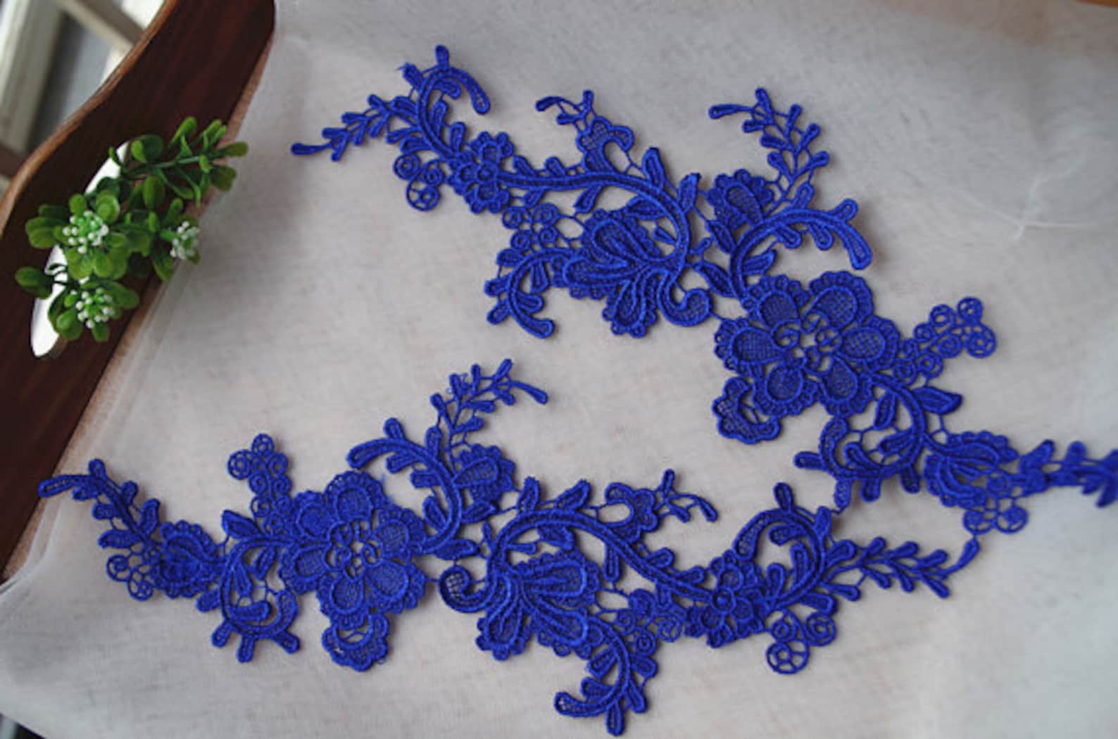 Light blue lace applique venise lace applique bridal lace | Etsy