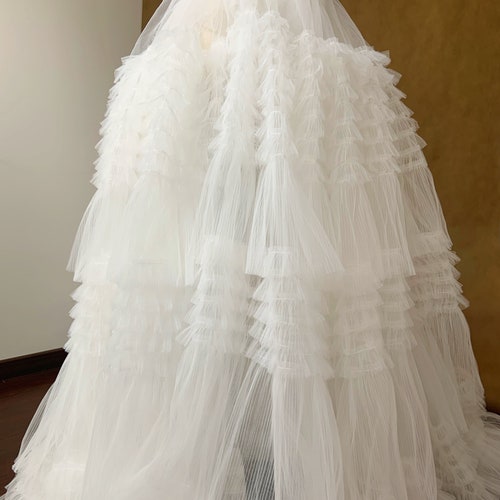 Pale Blue Ruffled Tulle Fabric Ruffle Fabric for Cake Dress - Etsy