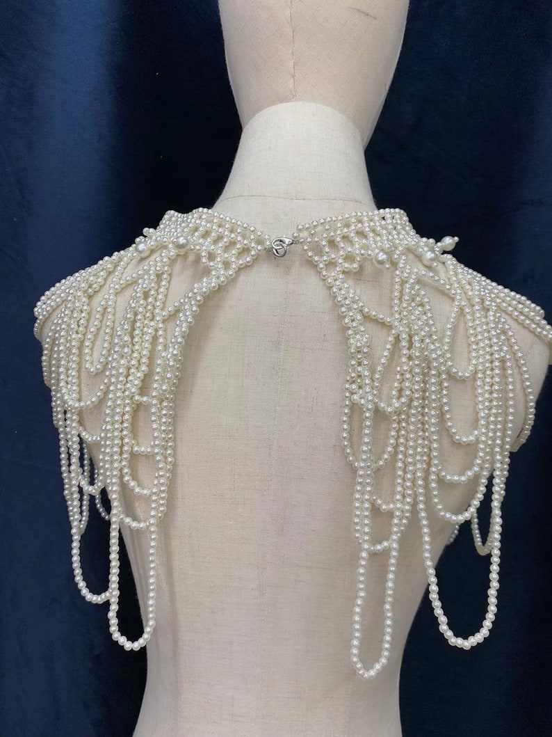 Hand Crated Pearl Beaded Cape Deluxe Pearl Cape | Etsy