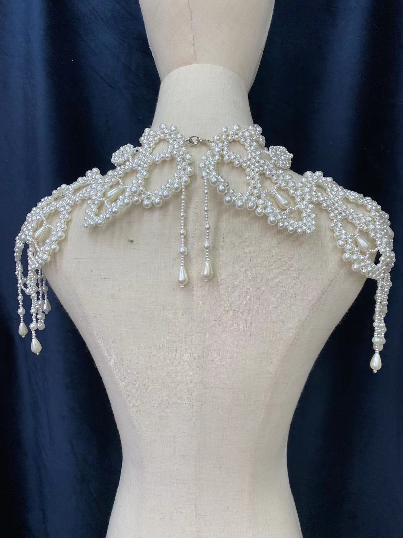 Hand Crated Pearl Beaded Cape Deluxe Pearl Cape | Etsy