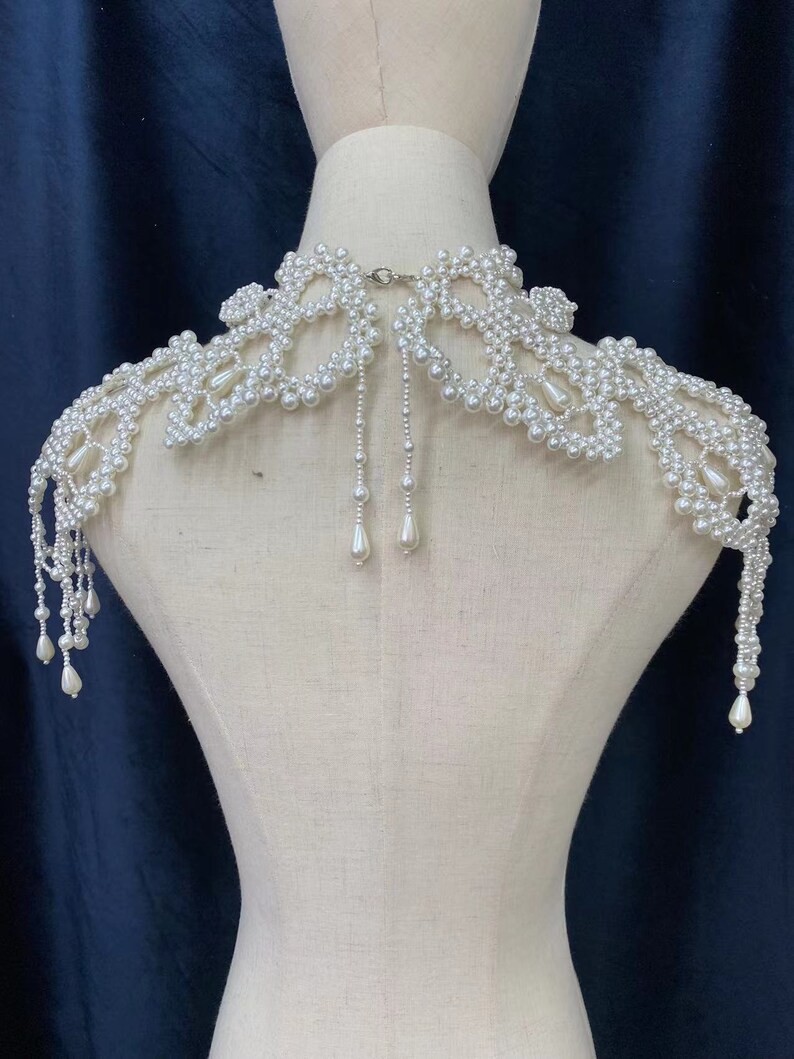 Hand Crated Pearl Beaded Cape Deluxe Pearl Cape - Etsy