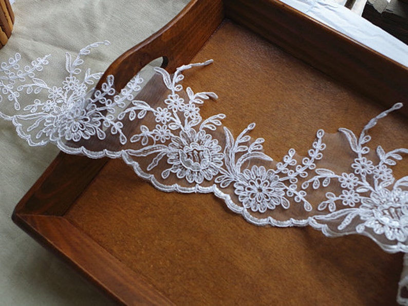 Ivory Lace Trim Bridal Lace Trim Alencon Lace Trim - Etsy