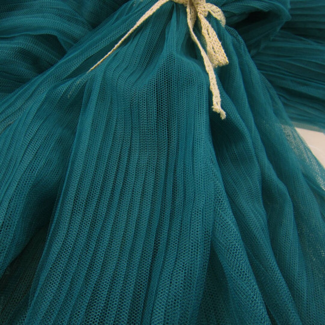 Dark Green Pleated Tulle Panel,tulle Cloth Vertical Crease, Mesh ...