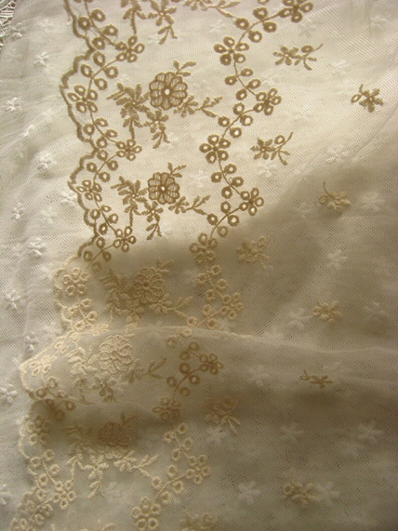 Cream Lace Trim With Hollowed Floral Cotton Embroidered Lace - Etsy