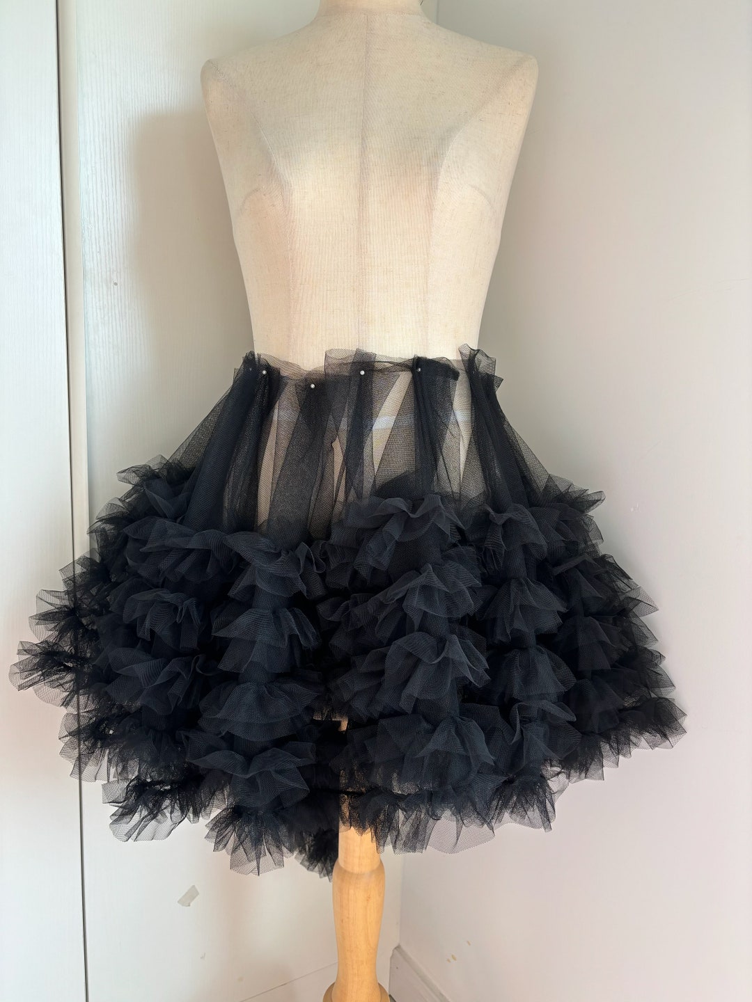 Black Ruffle Lace Trim, Ruffles Trim for Cake Dress, Tutu , Doll Dress ...