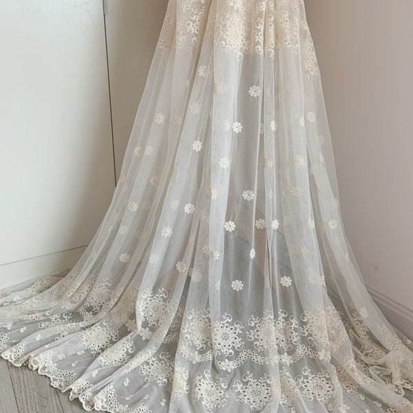 Embroidered Tulle Fabric - Etsy