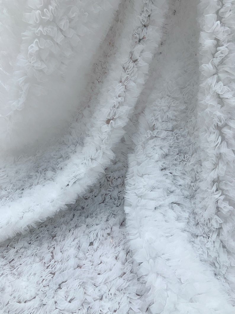 Soft Puffy Fabric With Ruffles Ruffled Fabric for Bridal - Etsy