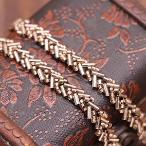 Heavy Beaded Lace Trim, Bugle Bead Lace Tape, Heavy Beading Lace Ribbon ...