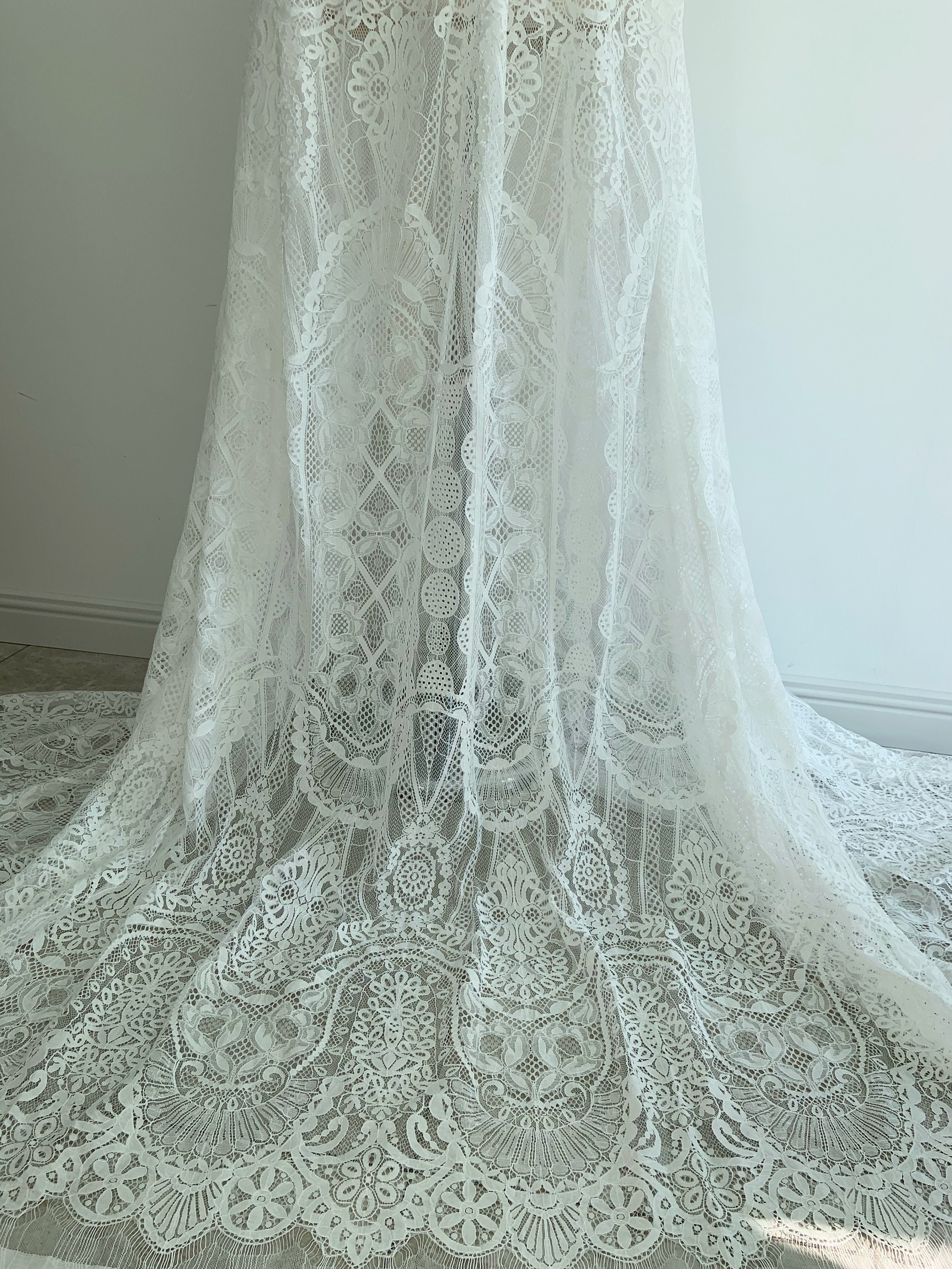 French Chantilly Lace Fabric With Retro Patterns, New Arrival - Etsy