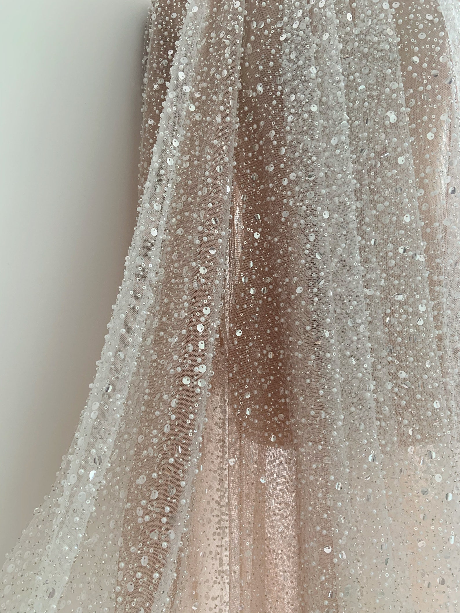 French Sequined Lace Fabric by the Yard for Bridal Dress - Etsy