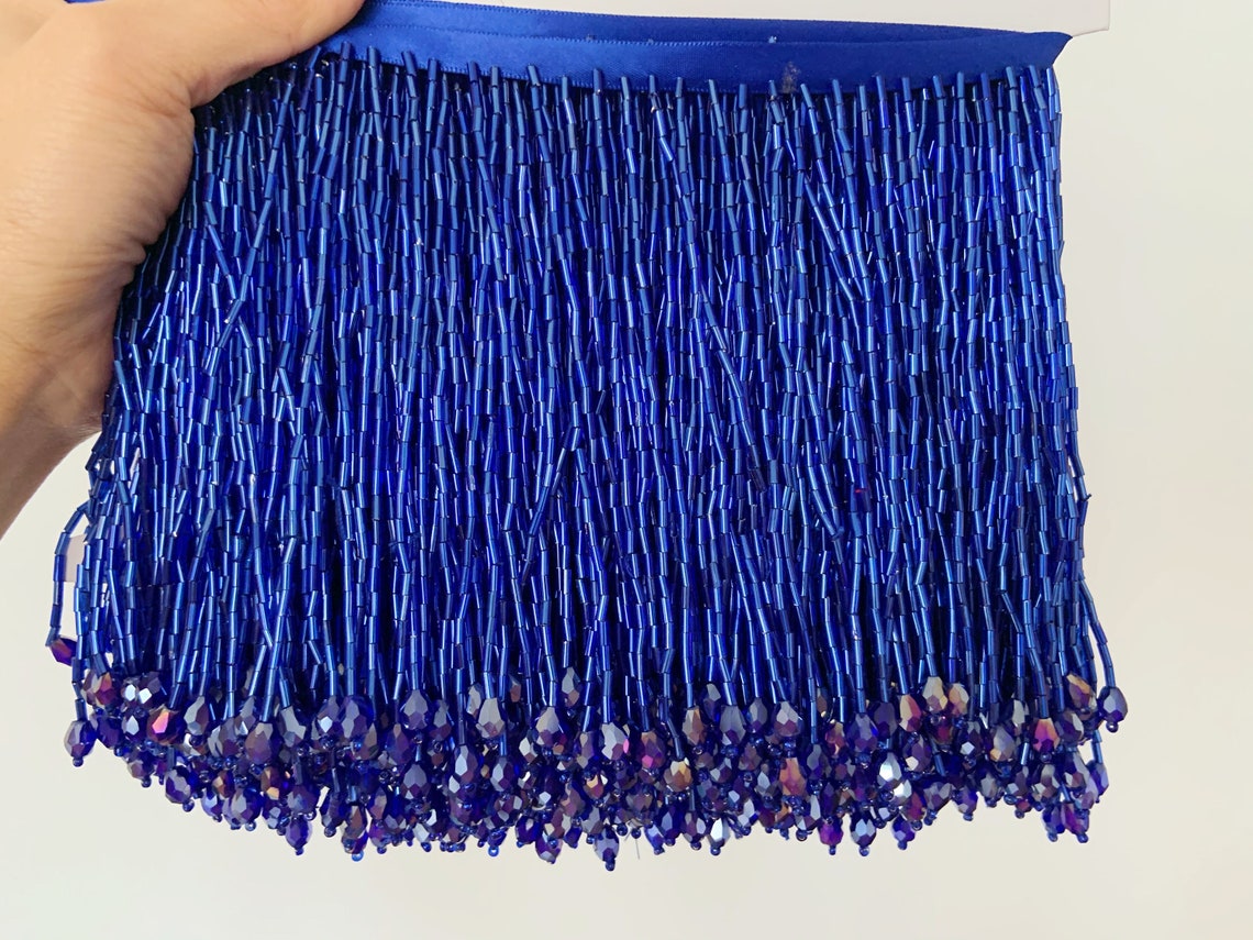 Off white Bead Fringe trim for haute couture bead fringe with | Etsy