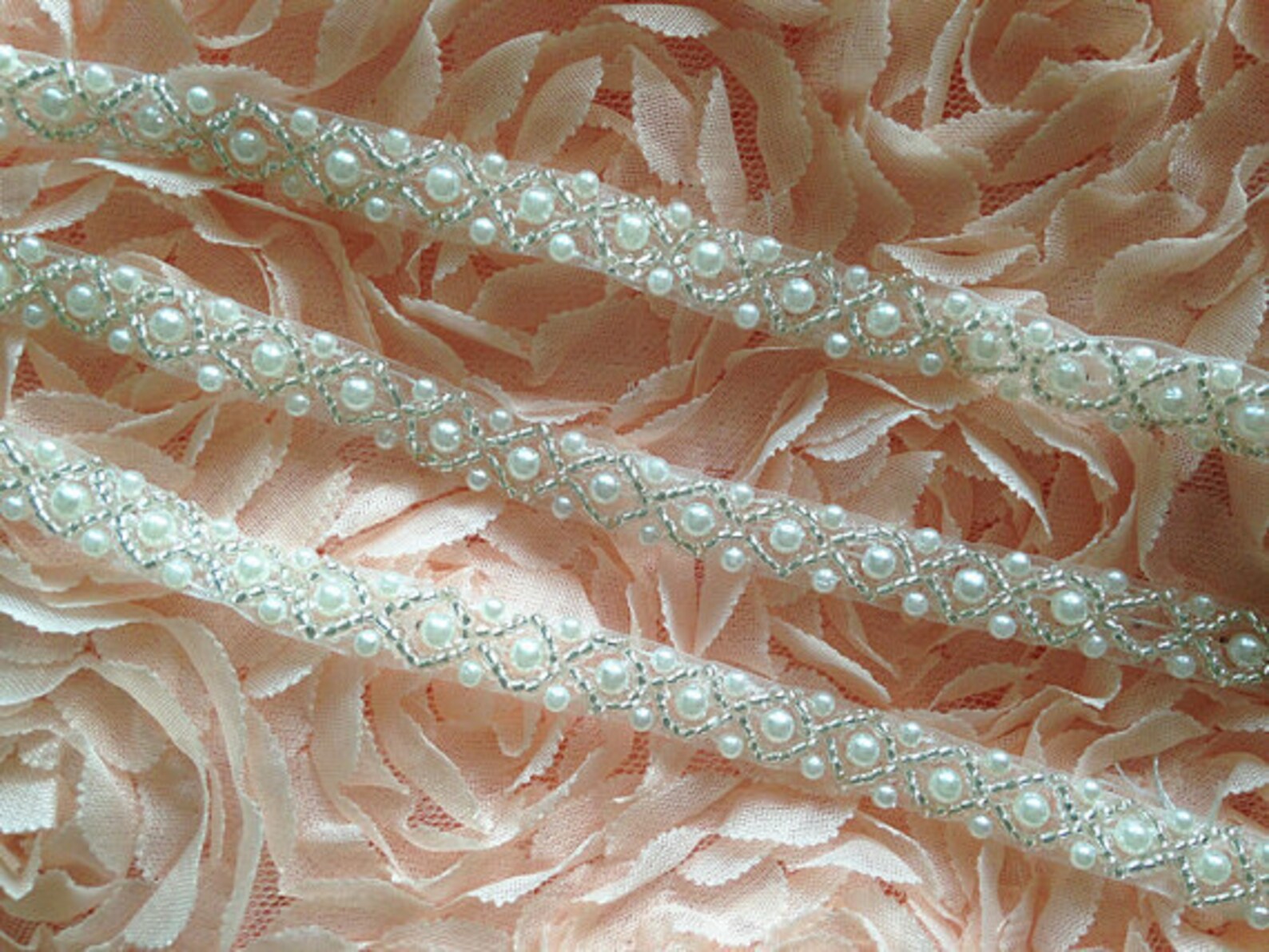 Beaded Lace Trim in Ivory Pearl Lace Trim for Bridal Sash - Etsy
