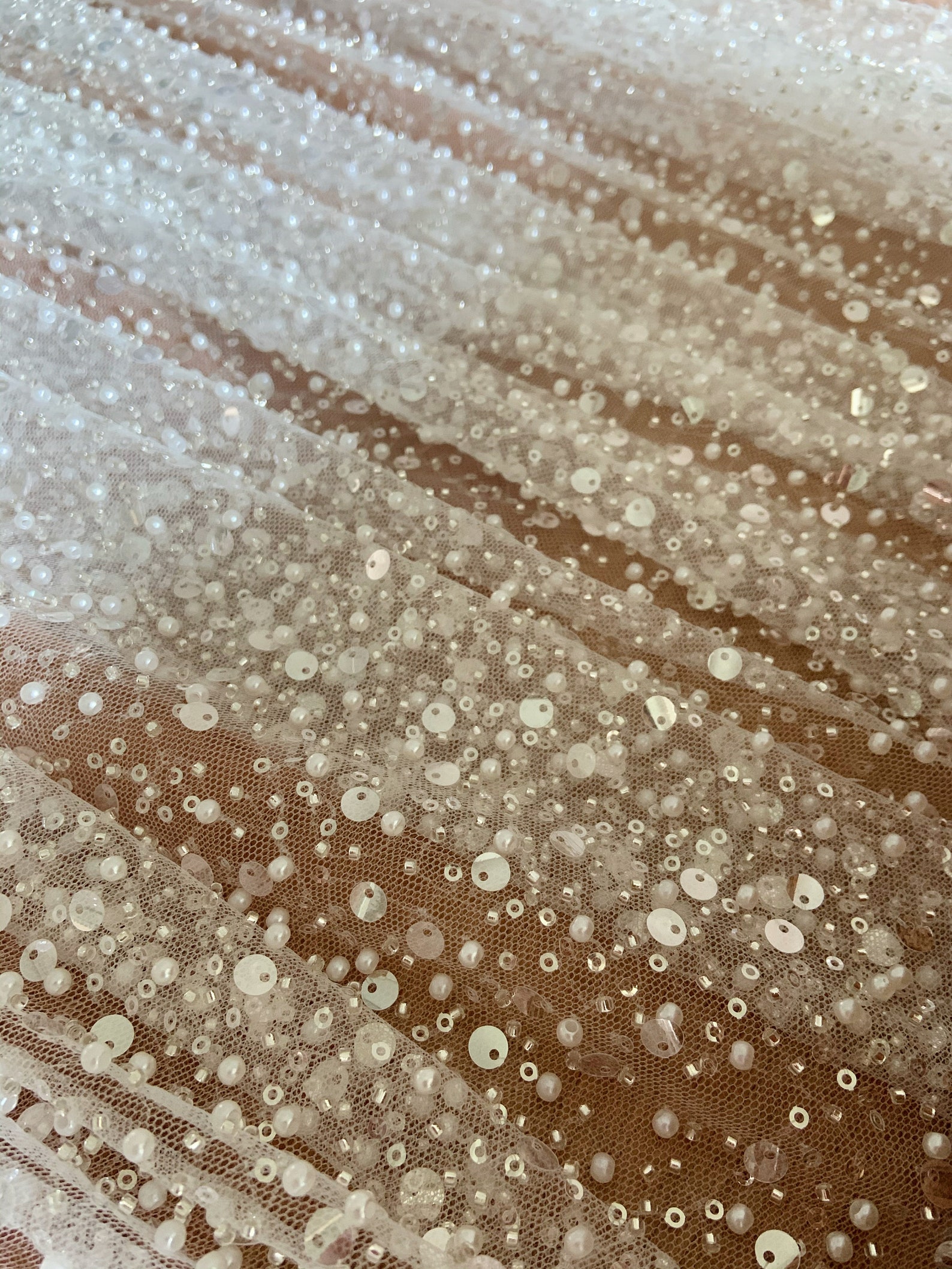 French Sequined Lace Fabric by the Yard for Bridal Dress - Etsy