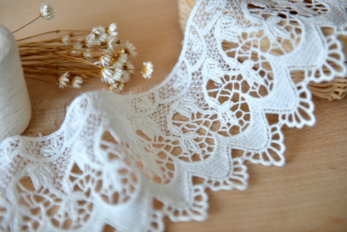 Off White Cotton Lace Trim , Crochet Cotton Lace - Etsy