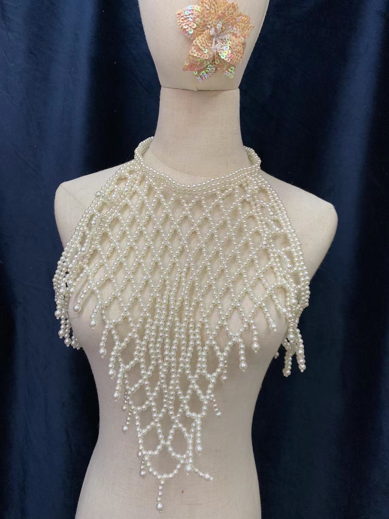 Hand Crated Pearl Beaded Cape Deluxe Pearl Cape | Etsy